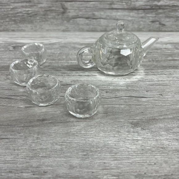 Dining | Rarevtg Set Crystal Tea Pot Small Teapot Miniature Tea Pot Cut ...